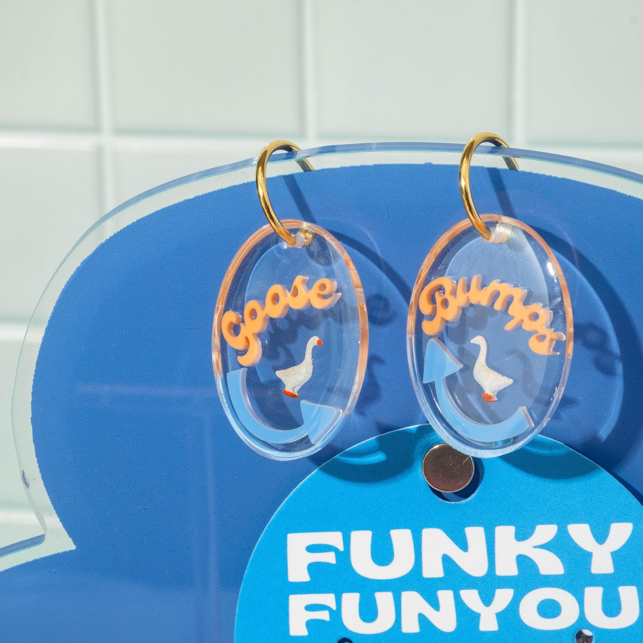 Goose handmade statement earrings | Unique gift idea| FunkyFunYou
